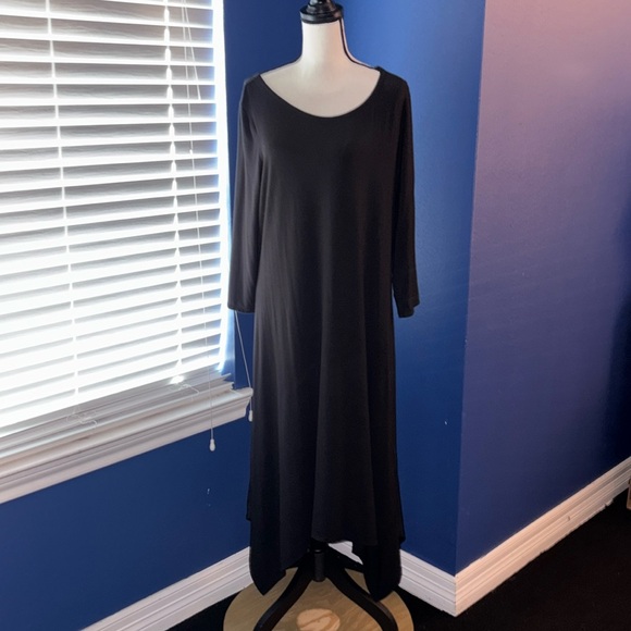 Joan Vass | Dresses | Joan Vass Long Sleeve Dress Uneven Hem Size Xl ...
